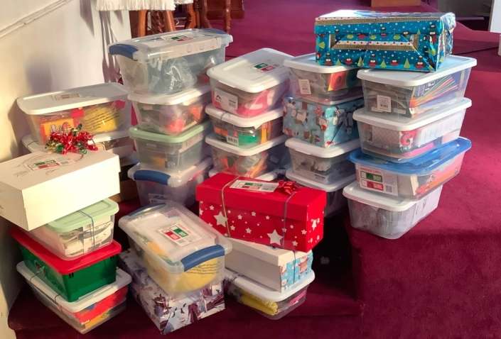 Local church collects for Samaritans Purse - The Town Line Newspaper